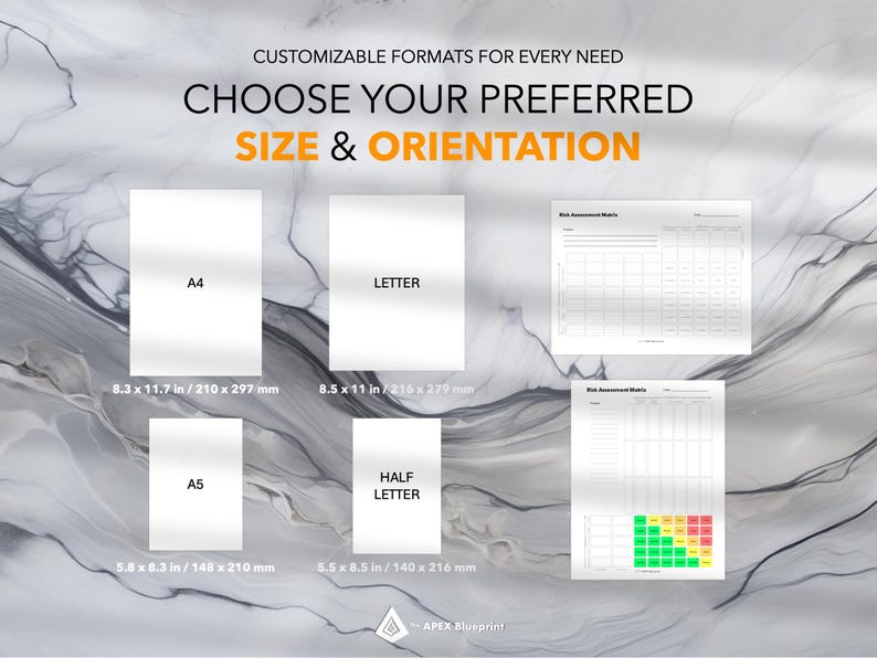 Risk Assessment Matrix | Printable & Fillable PDF Template, A4, A5 ...