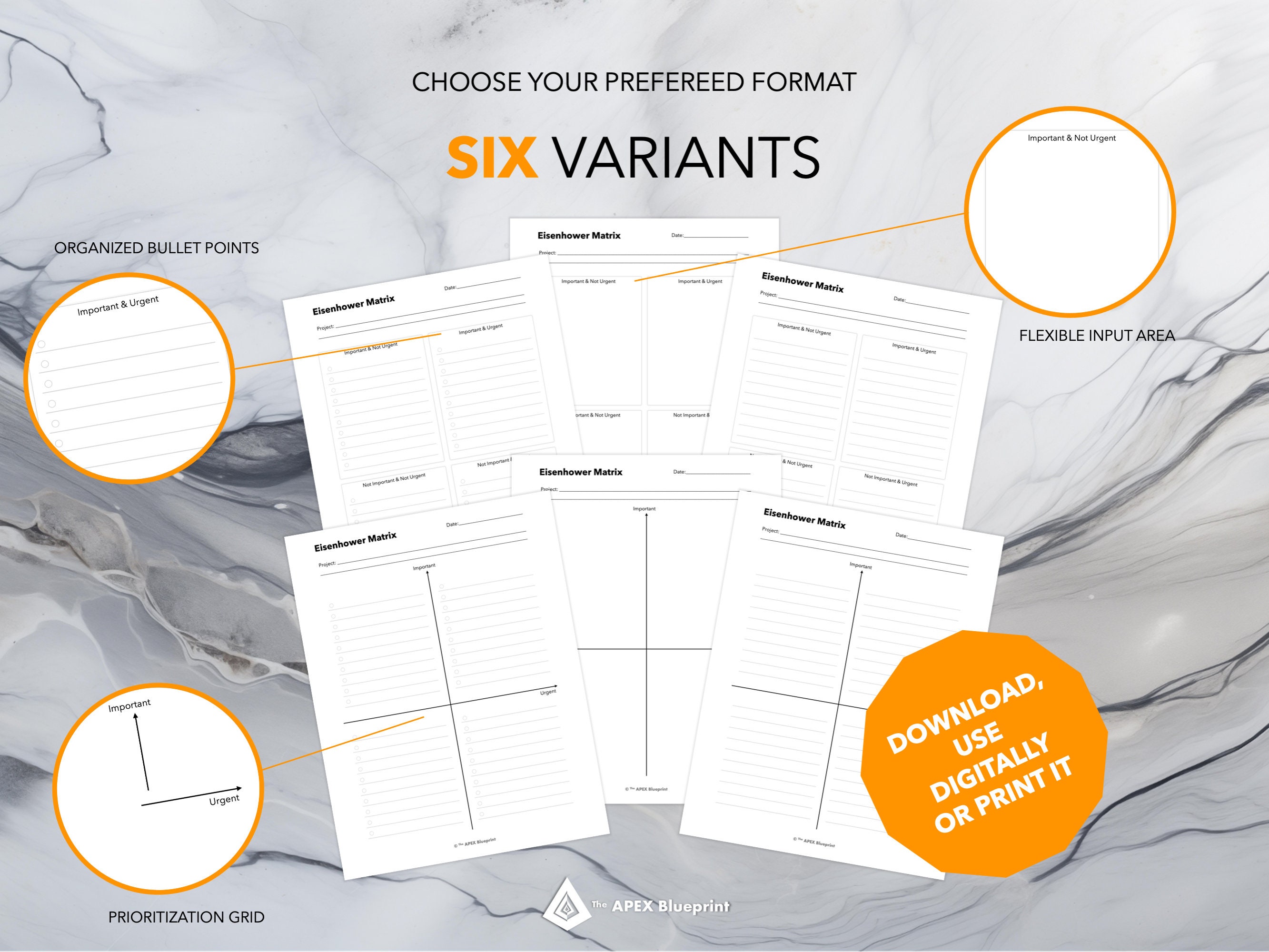Eisenhower Matrix Template: Printable & Fillable PDF for Task ...