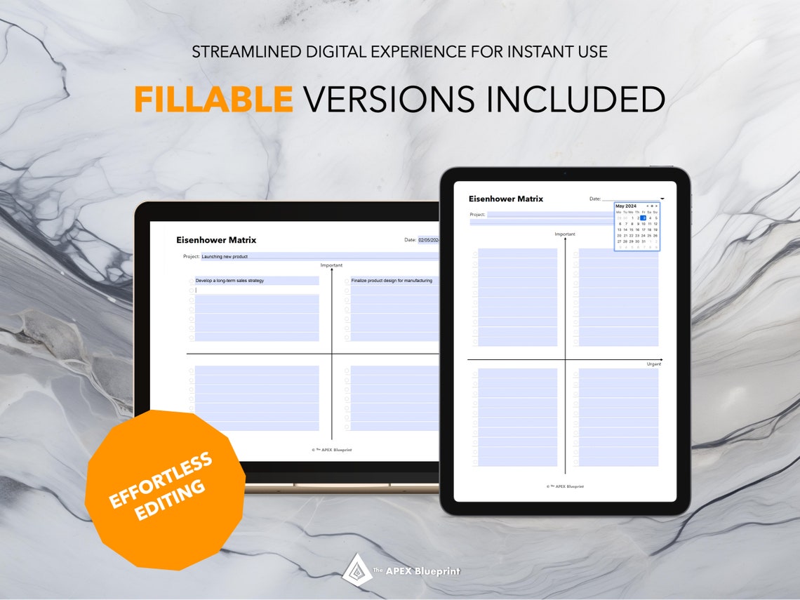 Eisenhower Matrix Template: Printable & Fillable PDF for Task ...