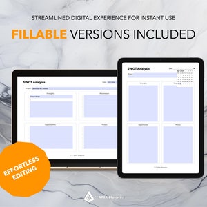 SWOT Analysis Template: Printable & Fillable PDF (A4, A5, Letter Sizes ...
