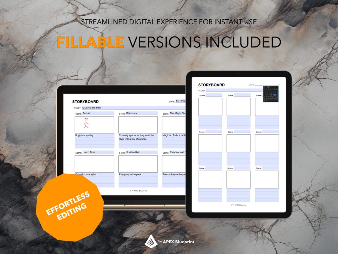 Storyboard Template for Filmmakers | Printable Scene Layout PDF | Film ...