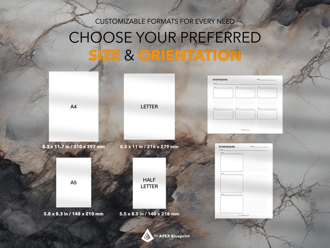 Printable Storyboard Template: Scene Layouts for Filmmakers (A4, A5 ...