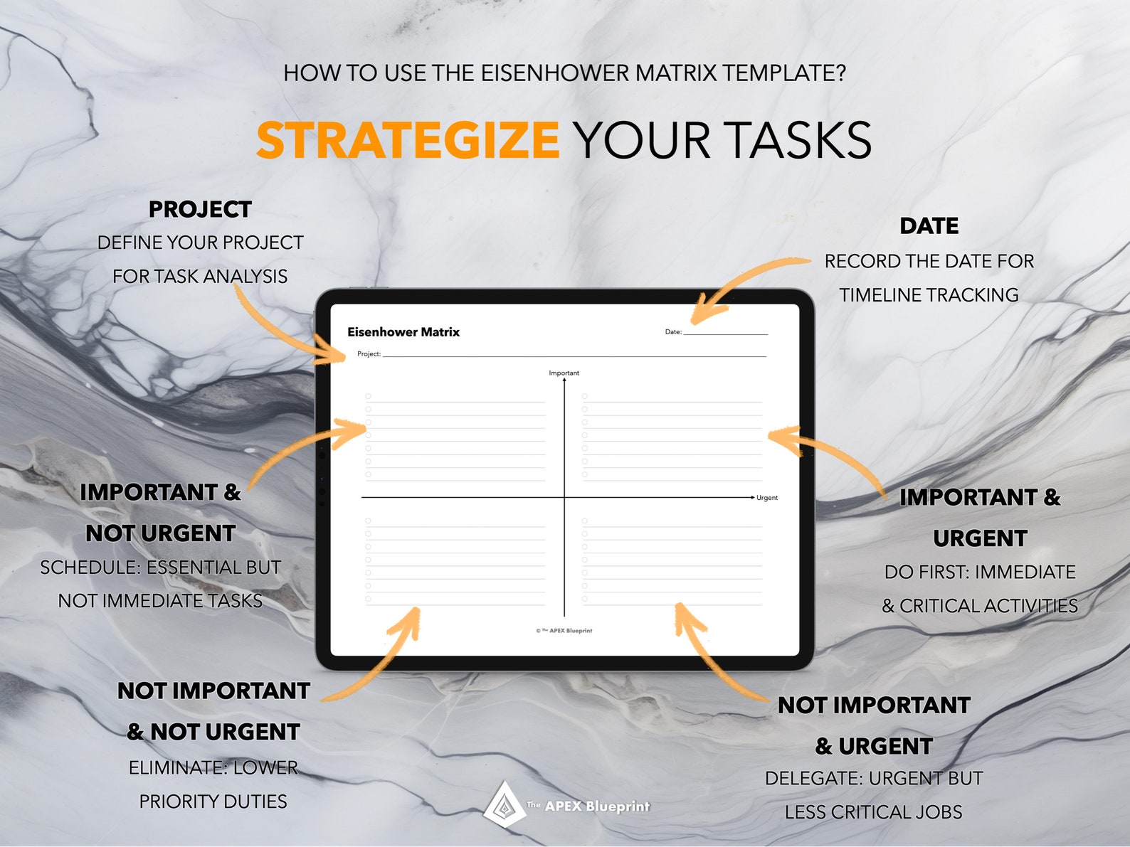 Eisenhower Matrix Template: Printable & Fillable PDF for Task ...