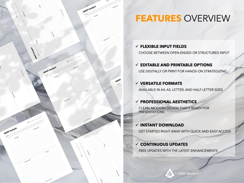 SWOT Analysis Template: Printable & Fillable PDF (A4, A5, Letter Sizes ...