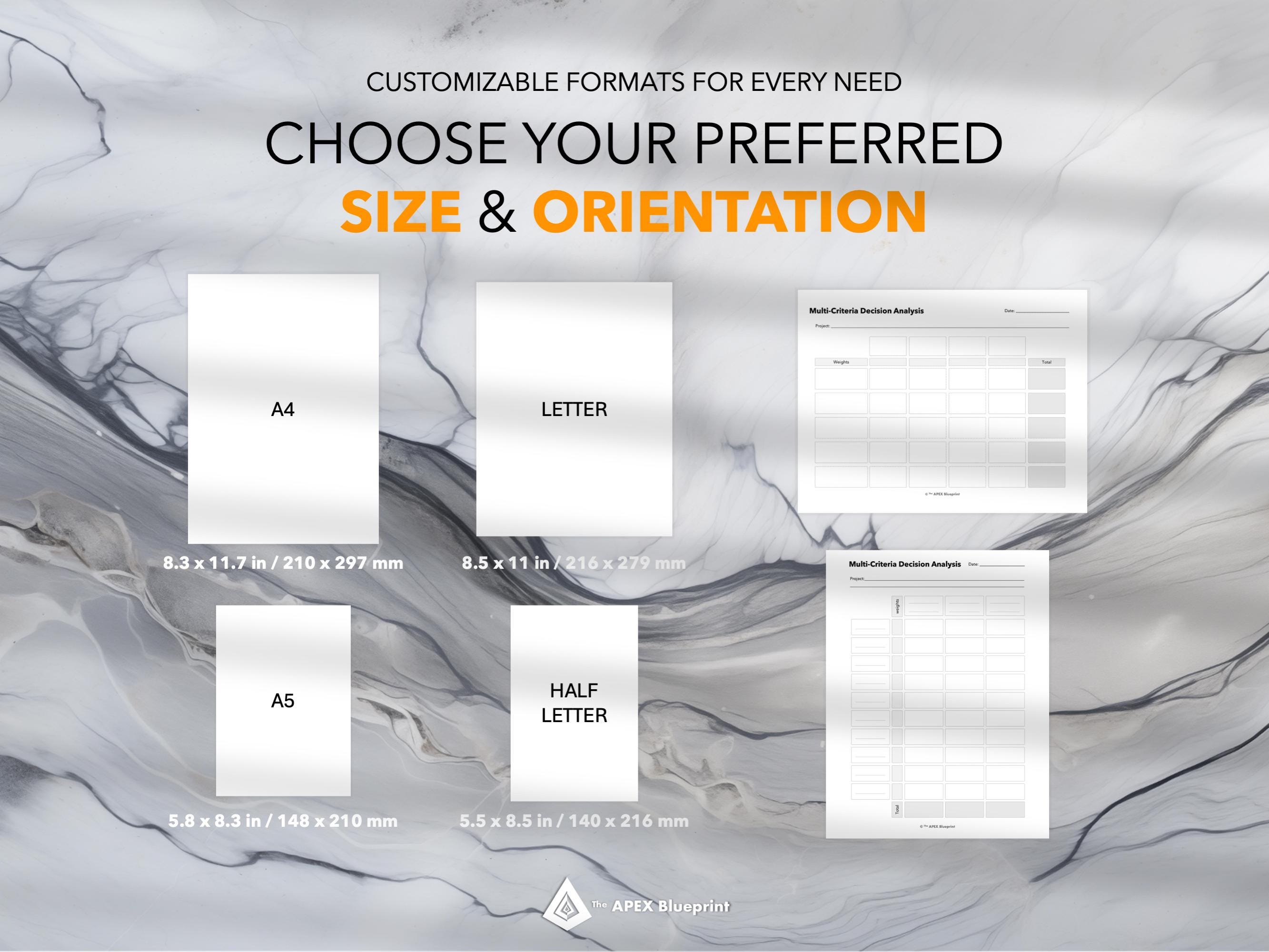 Multi-criteria Decision Analysis Template | Editable & Printable PDF A4 ...