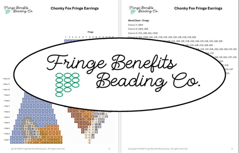PDF BEADING PATTERN - Fox - Beaded Fringe Earrings - Etsy