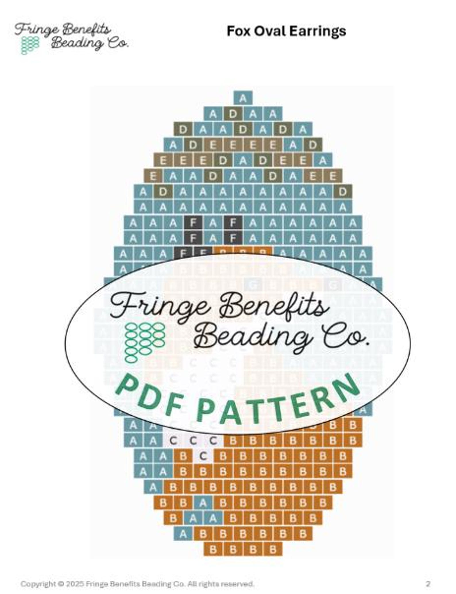 PDF BEADING PATTERN - Fox Beaded Oval Earrings Pattern - Etsy