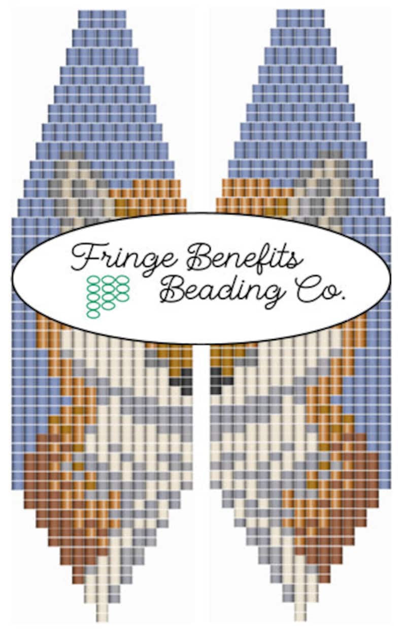PDF BEADING PATTERN - Fox - Beaded Fringe Earrings - Etsy