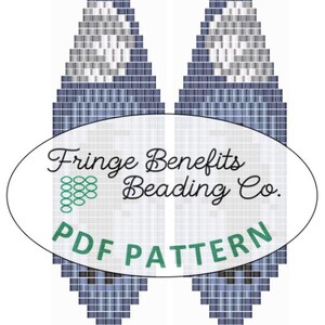 PDF BEADING PATTERN - Raven in the Moonlight Beaded Fringe Earrings ...