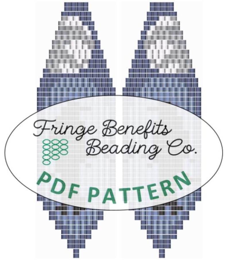 PDF BEADING PATTERN - Raven in the Moonlight Beaded Fringe Earrings ...