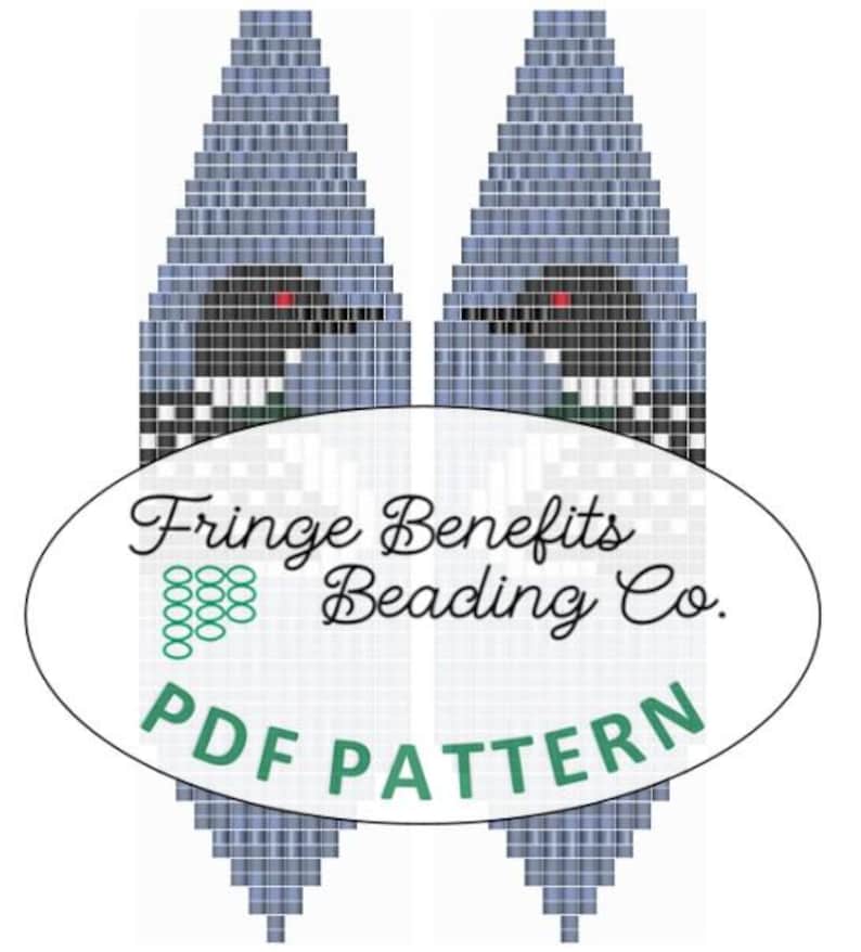 PDF BEADING PATTERN - Common Loon Beaded Bird Fringe Earrings Pattern ...