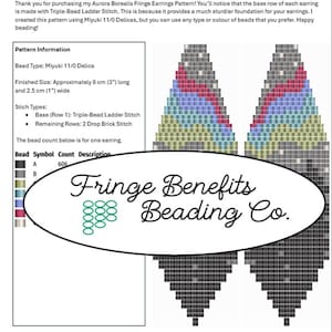 PDF BEADING PATTERN - Aurora Borealis / Northern Lights Fringe Earrings ...