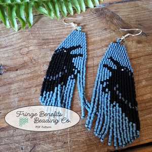Birds overly Dramatic Raven Beaded Fringe Earring Pattern by Fringe ...