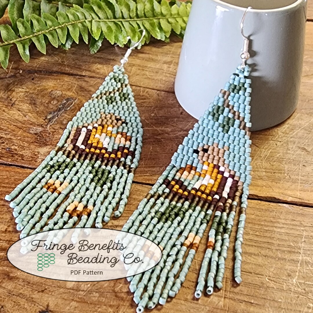 Chipmunk Beaded Fringe Earring Pattern by Fringe Benefits Beading Co ...