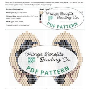 PDF BEADING PATTERN Birds Raven Beaded Oval Earrings Pattern - Etsy
