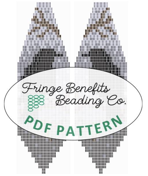 Moody Raven Beading Pattern PDF – Brick Stitch Bird Fringe Earring ...