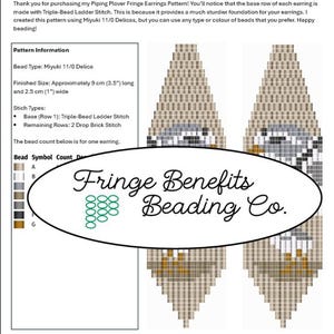 PDF BEADING PATTERN - Birds! Piping Plover Beaded Fringe Earrings ...