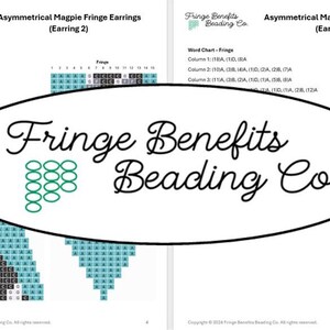 PDF BEADING PATTERN - Birds! Magpie Beaded Fringe Earrings Pattern ...