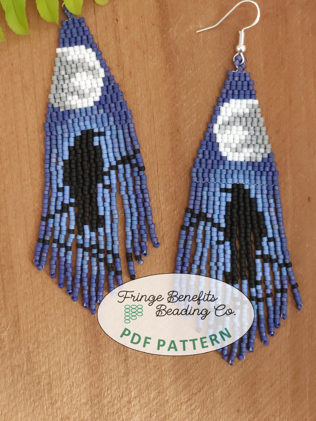 PDF BEADING PATTERN - Birds! Raven in the Moonlight Beaded Fringe ...