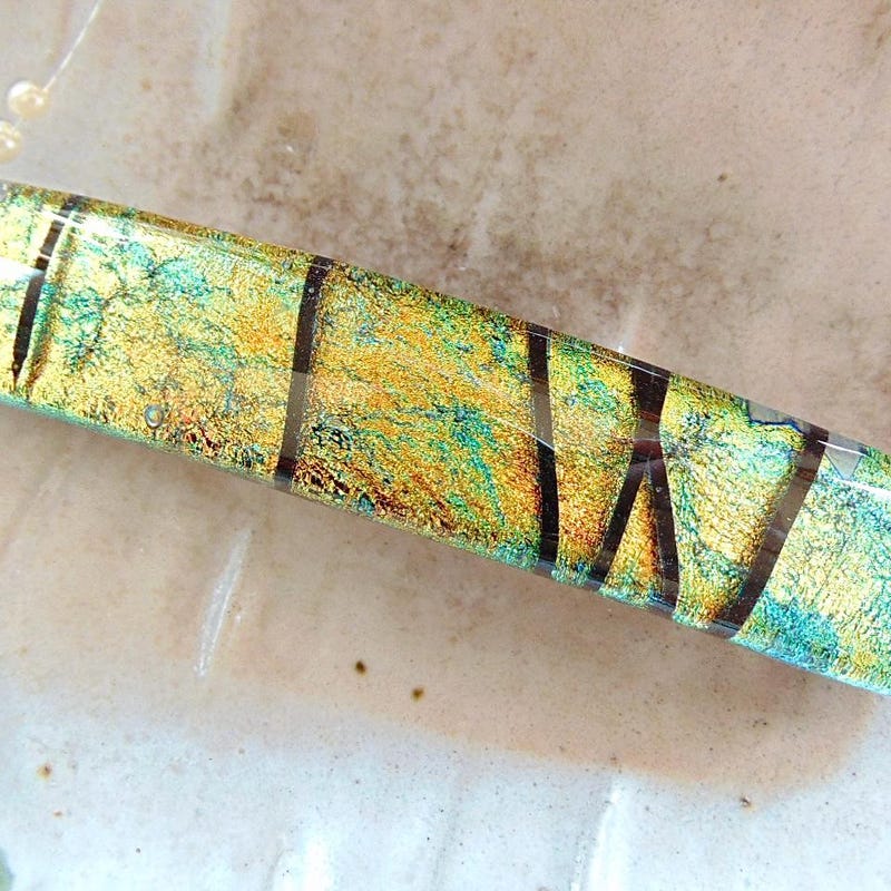 Glass Barrette Green - Etsy