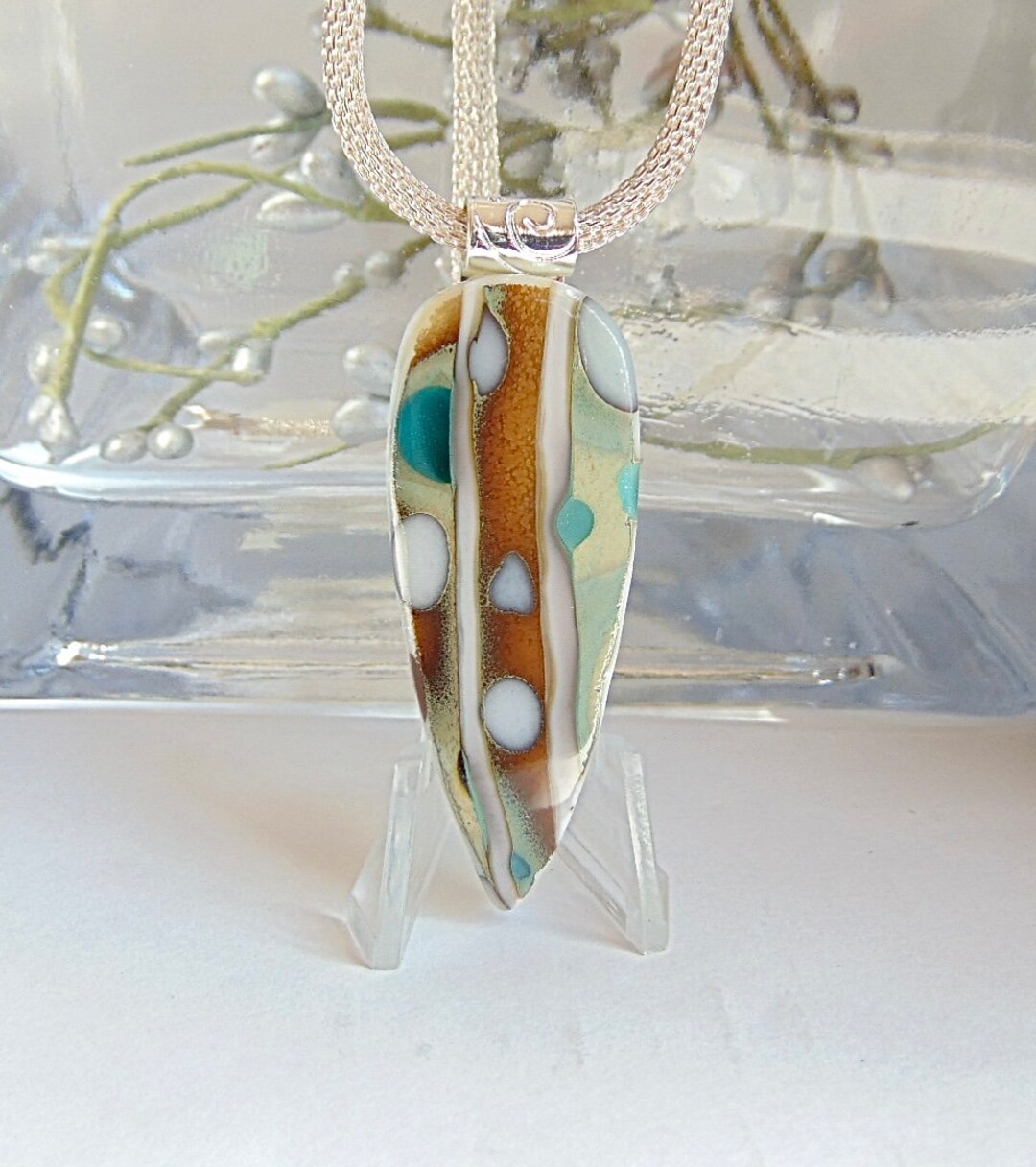 Fused Glass Pendant, Organic, Fused Glass Jewelry, Reactive Glass, One ...