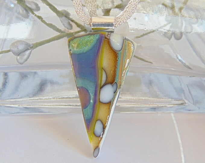Fused Glass Pendant, Organic, Fused Glass Jewelry, Reactive Glass, One ...
