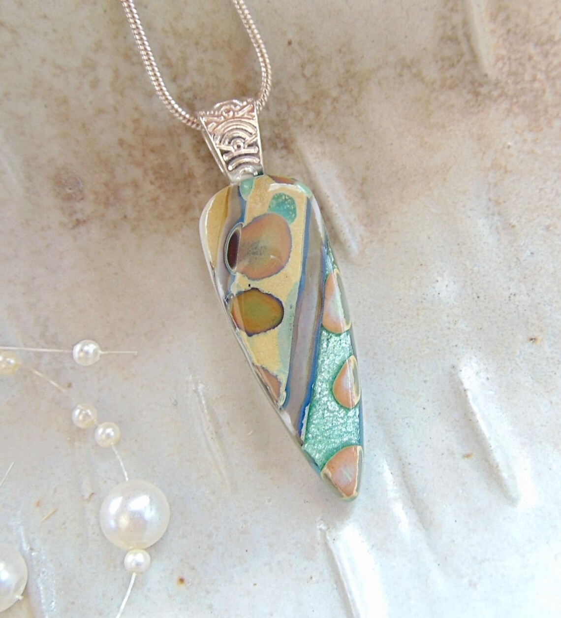 Fused Glass Pendant, Petite, Organic, Fused Glass Jewelry, Reactive ...