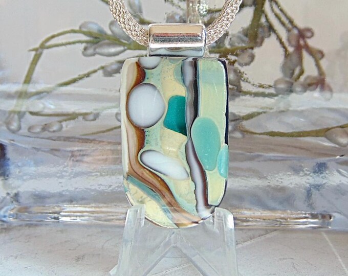 Fused Glass Pendant, Organic, Fused Glass Jewelry, Reactive Glass, OOAK ...