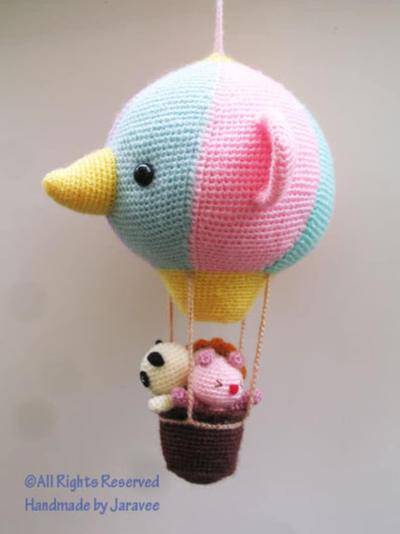 Hot Air Balloon Amigurumi Pdf Crochet Pattern Etsy