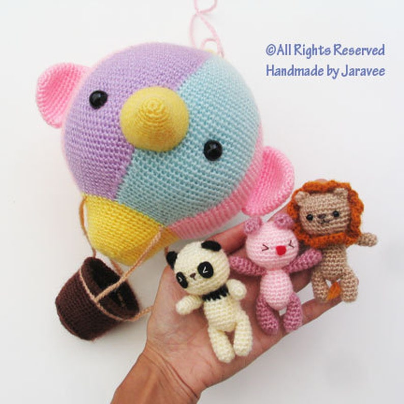 Hot Air Balloon Amigurumi Pdf Crochet Pattern Etsy