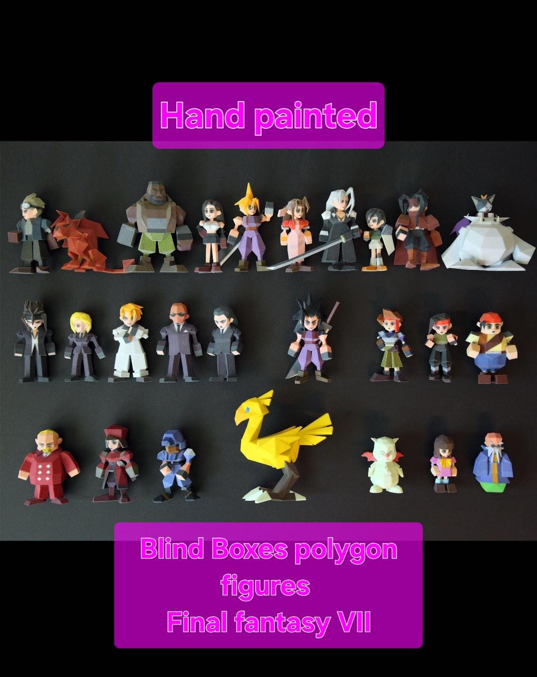Blind Box Polygon FFVII Hand Painted - Etsy