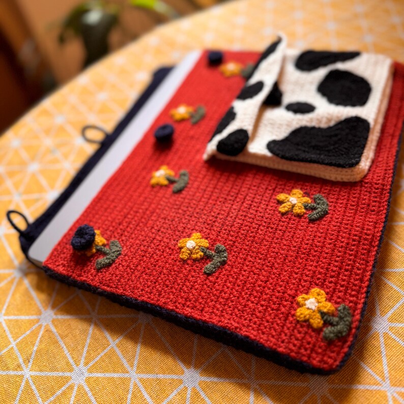 Cute Crochet MacBook Case – Colorful Laptop Sleeve With Pocket for ...