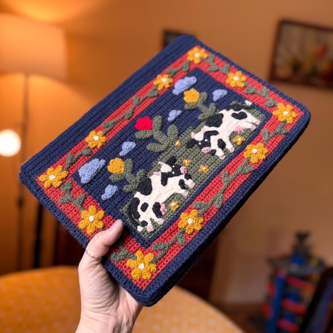 Cute Crochet MacBook Case – Colorful Laptop Sleeve With Pocket for ...