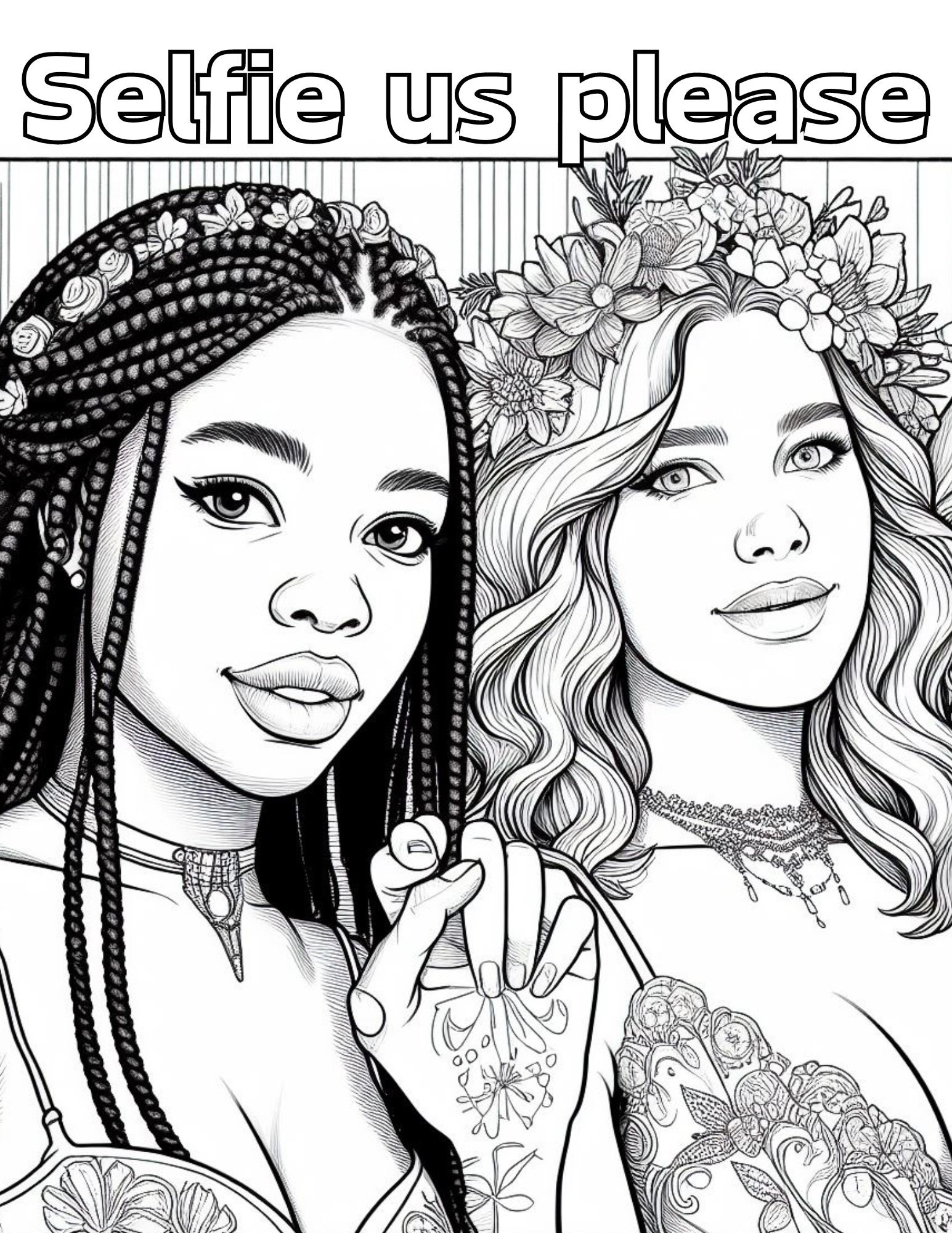 Mother And Daughter Printable Coloring Pages Mindfulness Adult Coloring