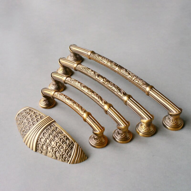 Antique Brass Cabinet Pulls - Etsy