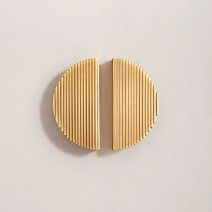 Semi-circle Cabinet Pulls Linear Fluted, Textured Brass Cabinet Pulls ...