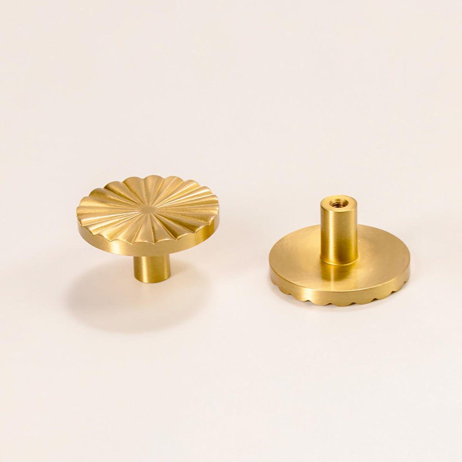 Solid Brass Fan Knobs, Gold and Silver, Textured Dresser Knobs, Half-circle Door Knobs ...