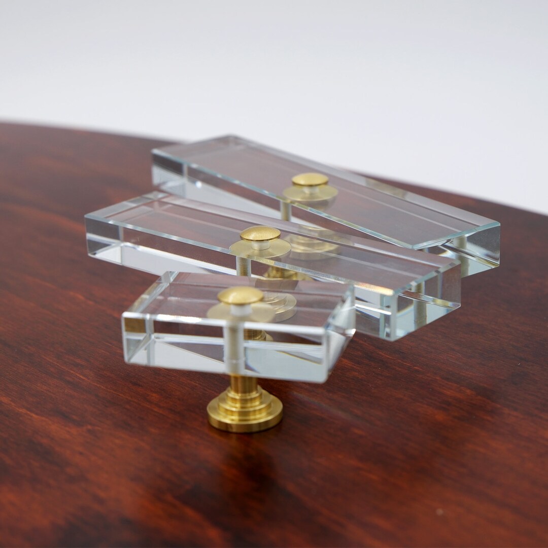 Rectangle Crystal Drawer Pulls | Glass Dresser Pulls | Crystal Kitchen ...