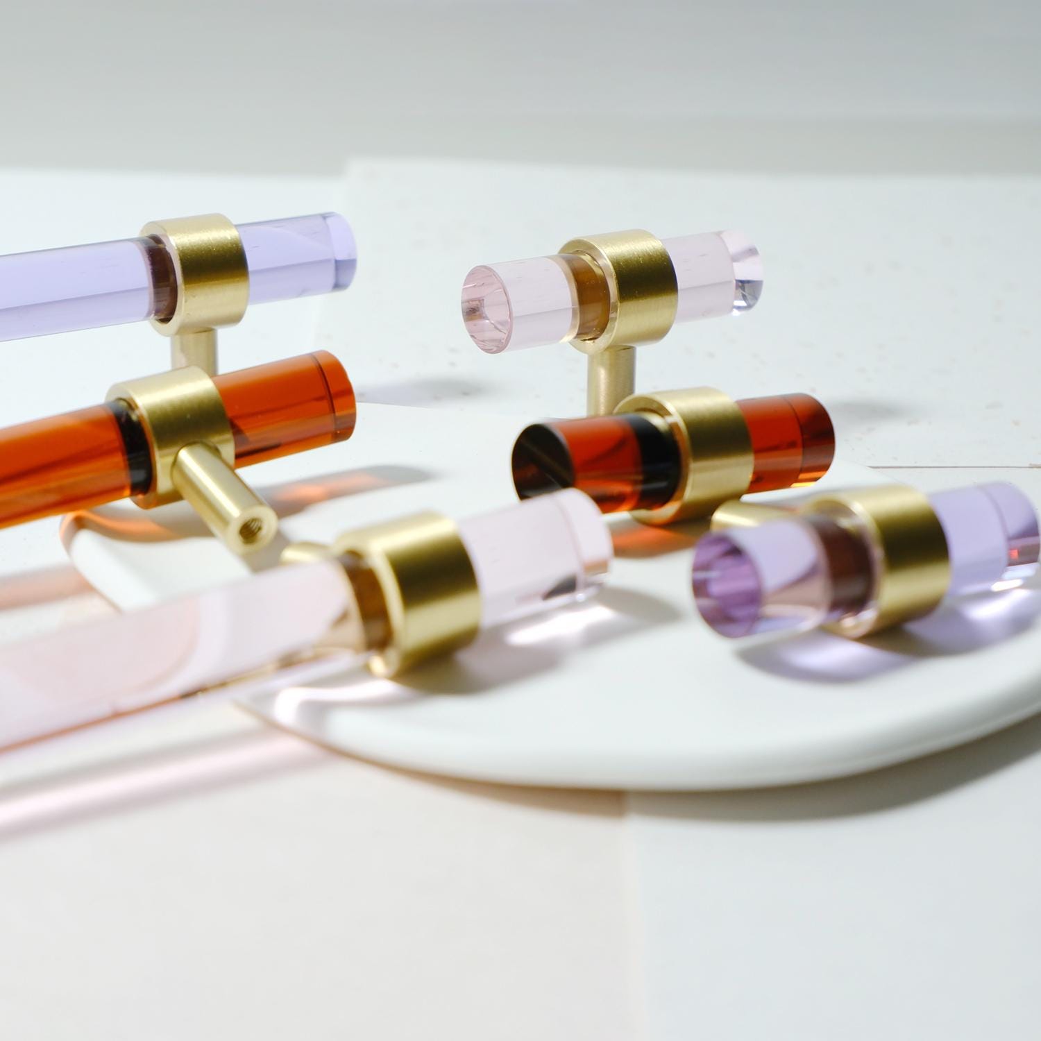 Funky Glass Cabinet Handles: Multi-color Glass Drawer Pulls Minimalist ...