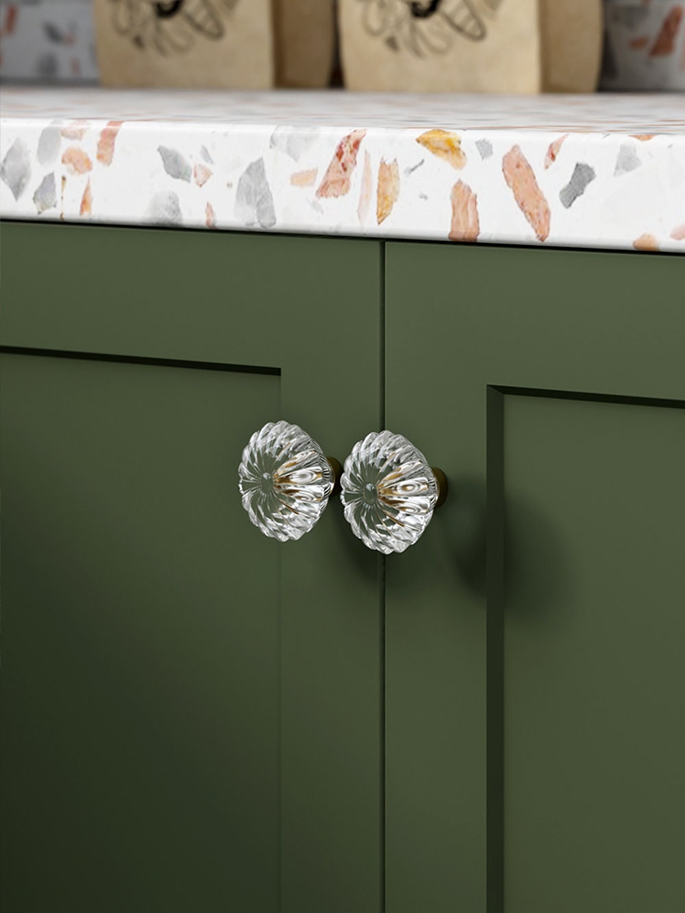 Crystal Cabinet Knobs Clear and Champagne Glass Dresser Knobs Champagne Crystal Knobs ...