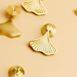 Solid Brass Fan Drop Knobs | Art Deco Fan Knobs | Gold Drop Knobs for Dresser | Fan Dresser ...