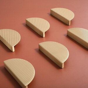 Semi-circle Cabinet Pulls Linear Fluted, Textured Brass Cabinet Pulls ...