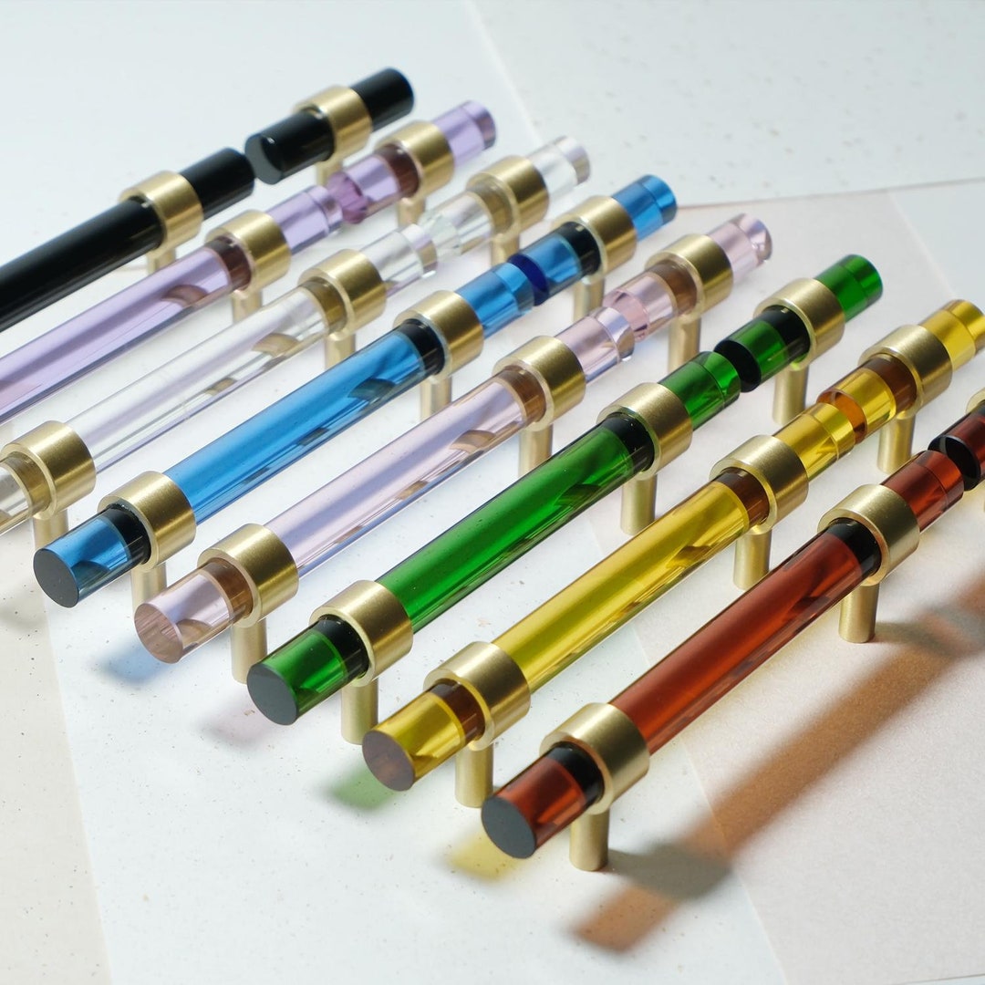 Funky Glass Cabinet Handles: Multi-color Glass Drawer Pulls Minimalist ...