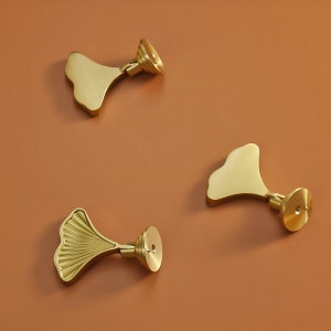 Solid Brass Fan Drop Knobs | Art Deco Fan Knobs | Gold Drop Knobs for ...