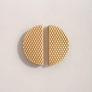 Semi-circle Cabinet Pulls Linear Fluted, Textured Brass Cabinet Pulls ...