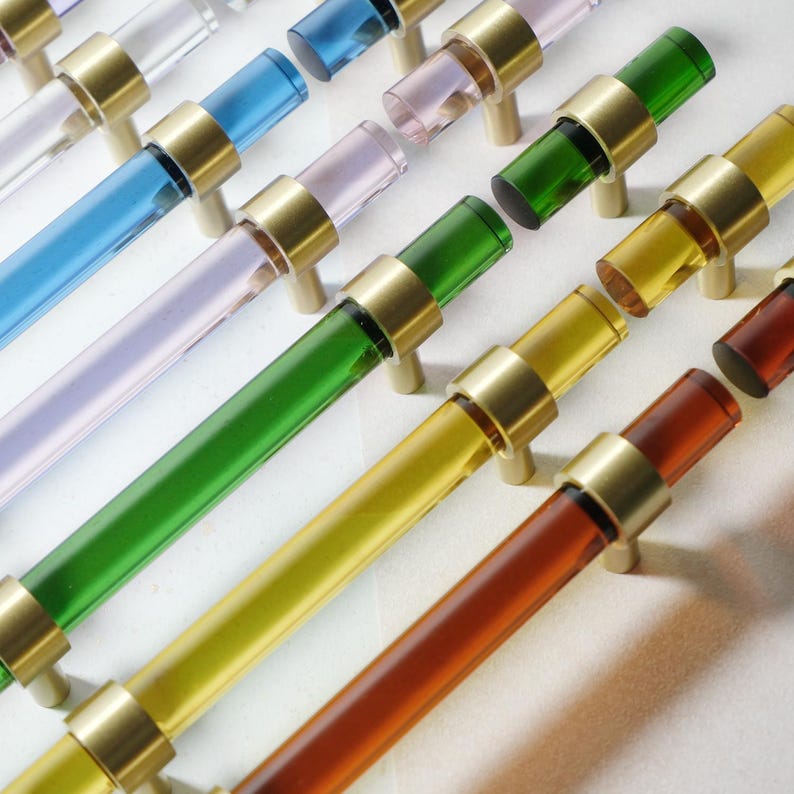 Funky Glass Cabinet Handles: Multi-color Glass Drawer Pulls Minimalist ...