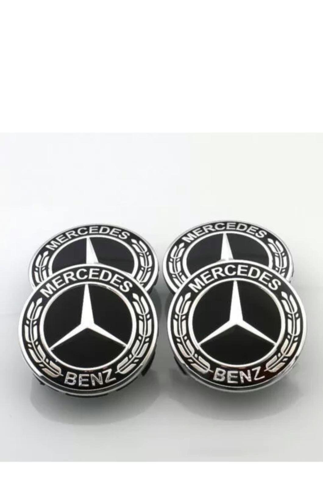 Black Mercedes Benz 75mm Alloy Wheel Centre Caps : - Etsy