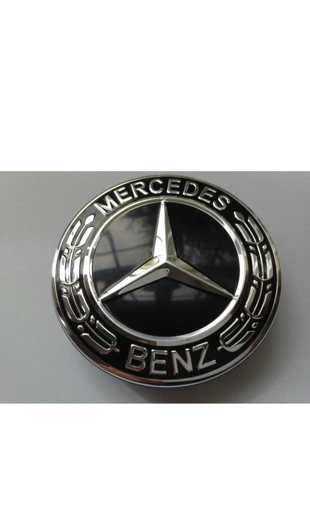 Black Mercedes Benz 75mm Alloy Wheel Centre Caps : - Etsy