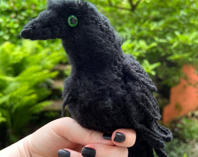 Emotional Support Raven, Crochet Art Doll, Gothic, Poe, Nevermore ...