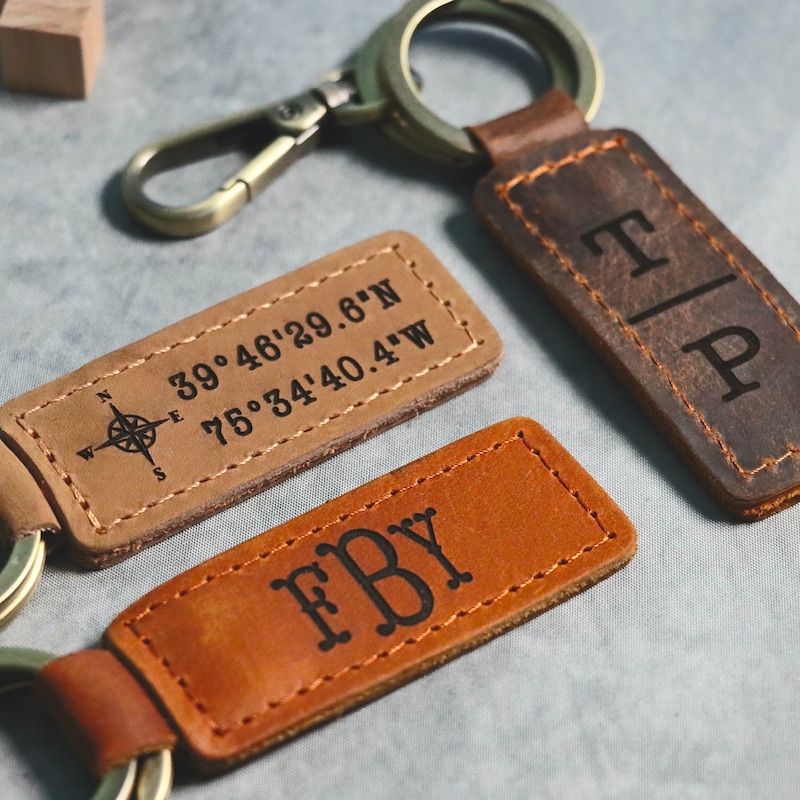 Leather Key Chain - Etsy